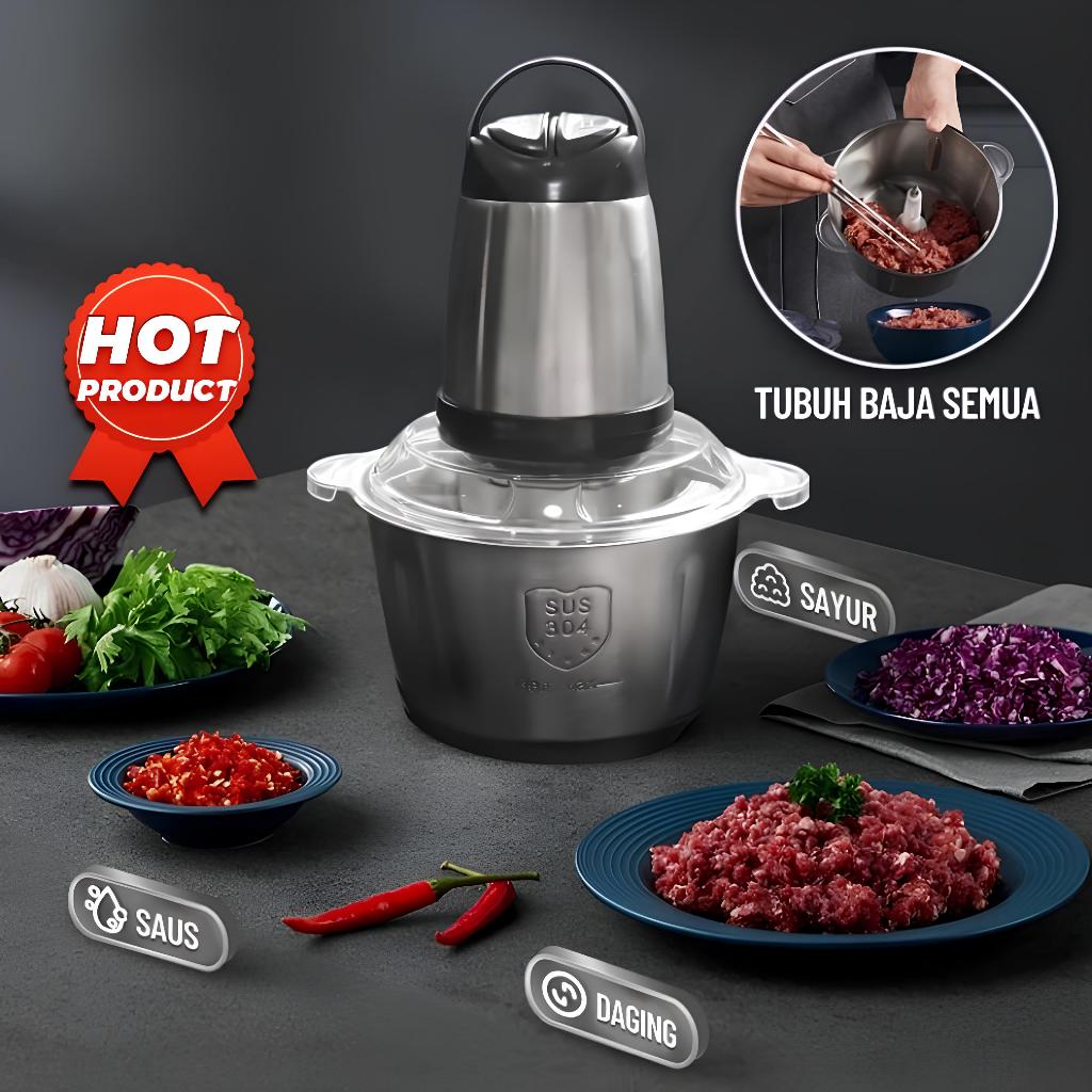 Jual [SUS 304 ANTI KOROSI TAHAN KARAT] Blender Daging 2L Dengan 2 ...