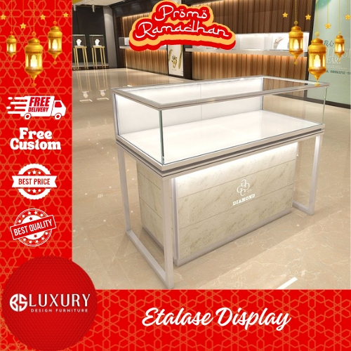 Jual Etalase Kaca Display Perhiasan FREE Spotlight / Showcase Jewelry ...
