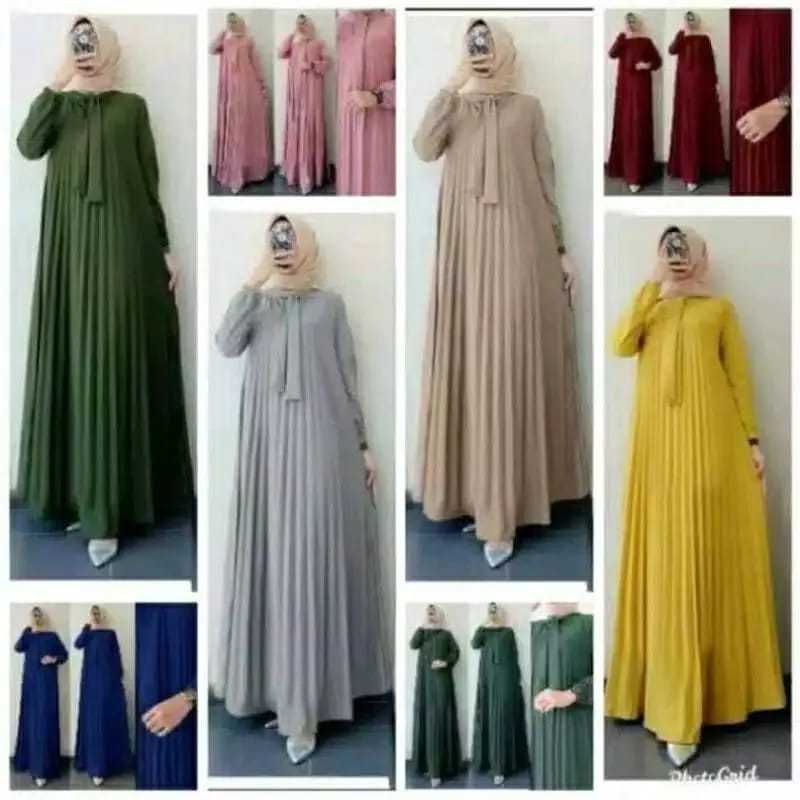 Jual GAMIS PLISKET JUMBO MAYUNG / GAMIS PLISKET TALI PITA LEHER / GAMIS ...