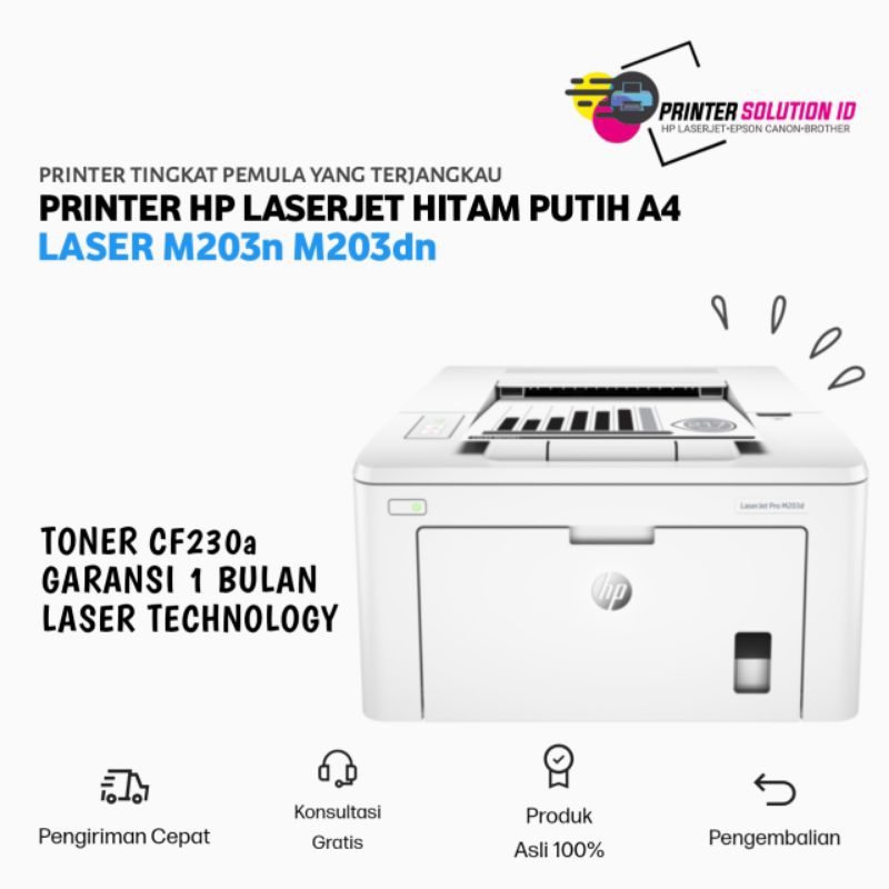 Jual Printer HP LaserJet M203d 203dn hitam putih monochrome duplex ...