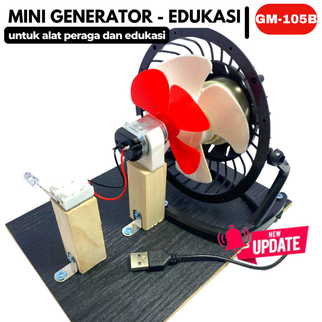 Jual DIY mini wind turbine generator kit edukasi pembangkit listrik ...
