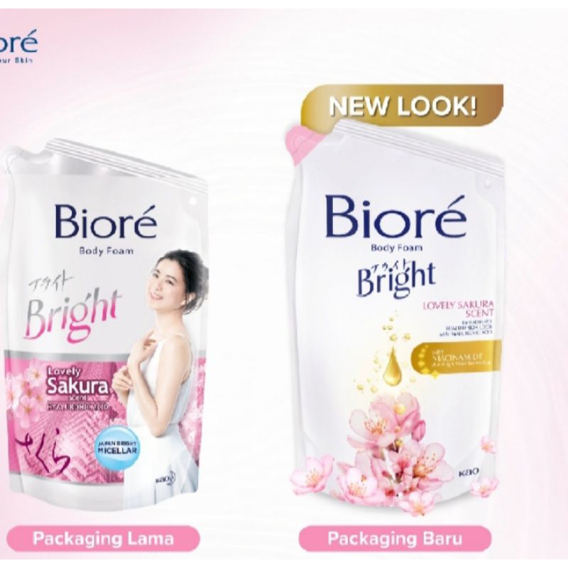 Jual Biore Bright Sabun Mandi Cair Body Foam Lovely Sakura Pouch 800ml | Shopee Indonesia