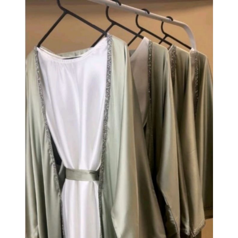 Jual baju lebaran set inner dan outer bahan silk request ukuran ...