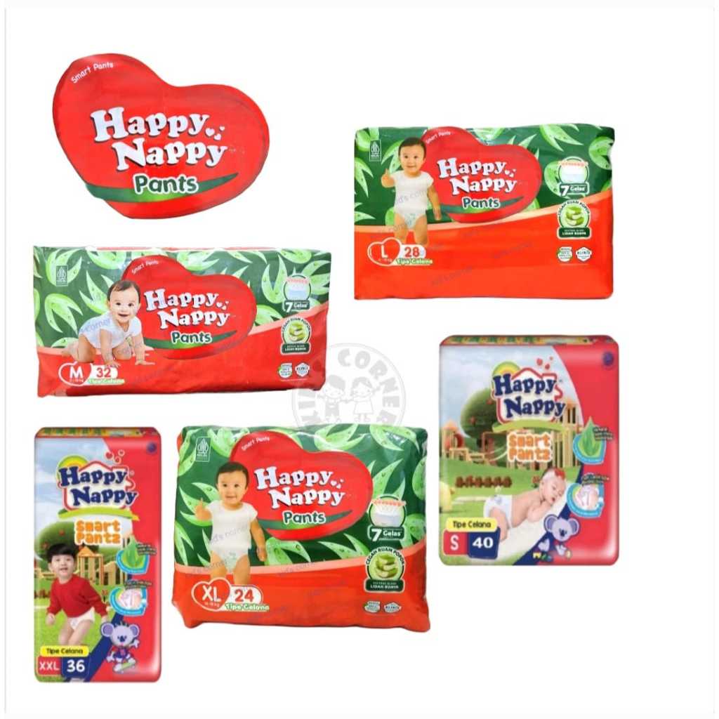 Jual Happy Nappy Smart Pantz S40/M32/L28/XL24/XXL36 Popok Celana ...