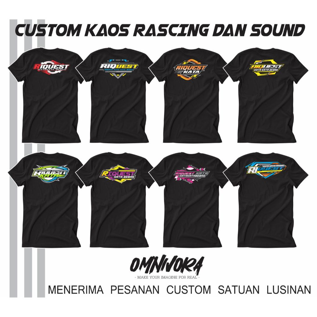 Jual CUSTOM KAOS SOUND DAN RACING ATAU PAKAI NAMA SENDIRI BAHAN COTTON ...