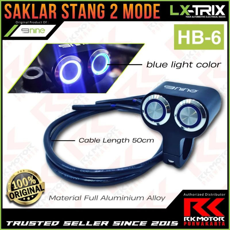 Jual 9Nine LX-Trix HB6 Saklar Stang Lampu Sorot Tembak Led D2 Switch On ...
