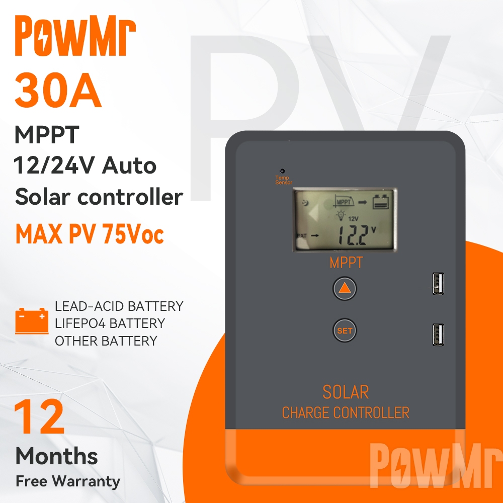 Jual [Toko Resmi] PowMr MPPT 30A Pengontrol Pengisi Daya Tenaga Surya Baterai 12V/24V Pengenalan ...
