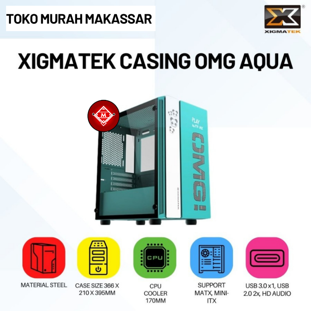 Jual CASING PC XIGMATEK CASING OMG AQUA / CASING GAMING XIGMATIK OMG ...