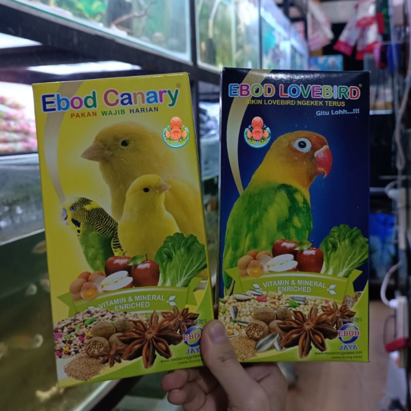 Jual EBOD CANARY KENARI KOTAK DUS 250gram ORIGINAL EBOD JAYA Pakan Harian Burung LoveBird Canary ...