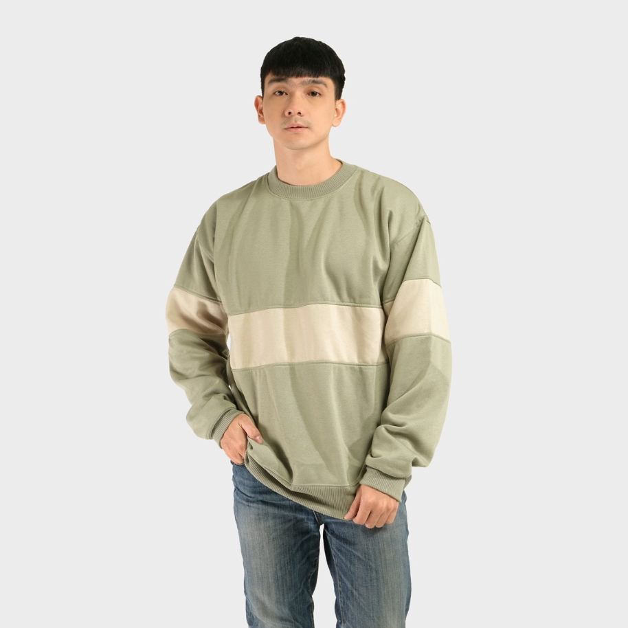 Jual Mcvois Sweater Crewneck Kombinasi 2D Line | Shopee Indonesia