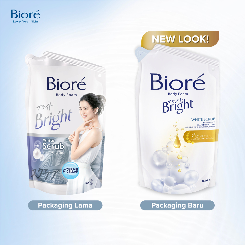 Jual BIORE Bright White Scrub Sabun Mandi Cair Pouch 380 ml | Shopee ...