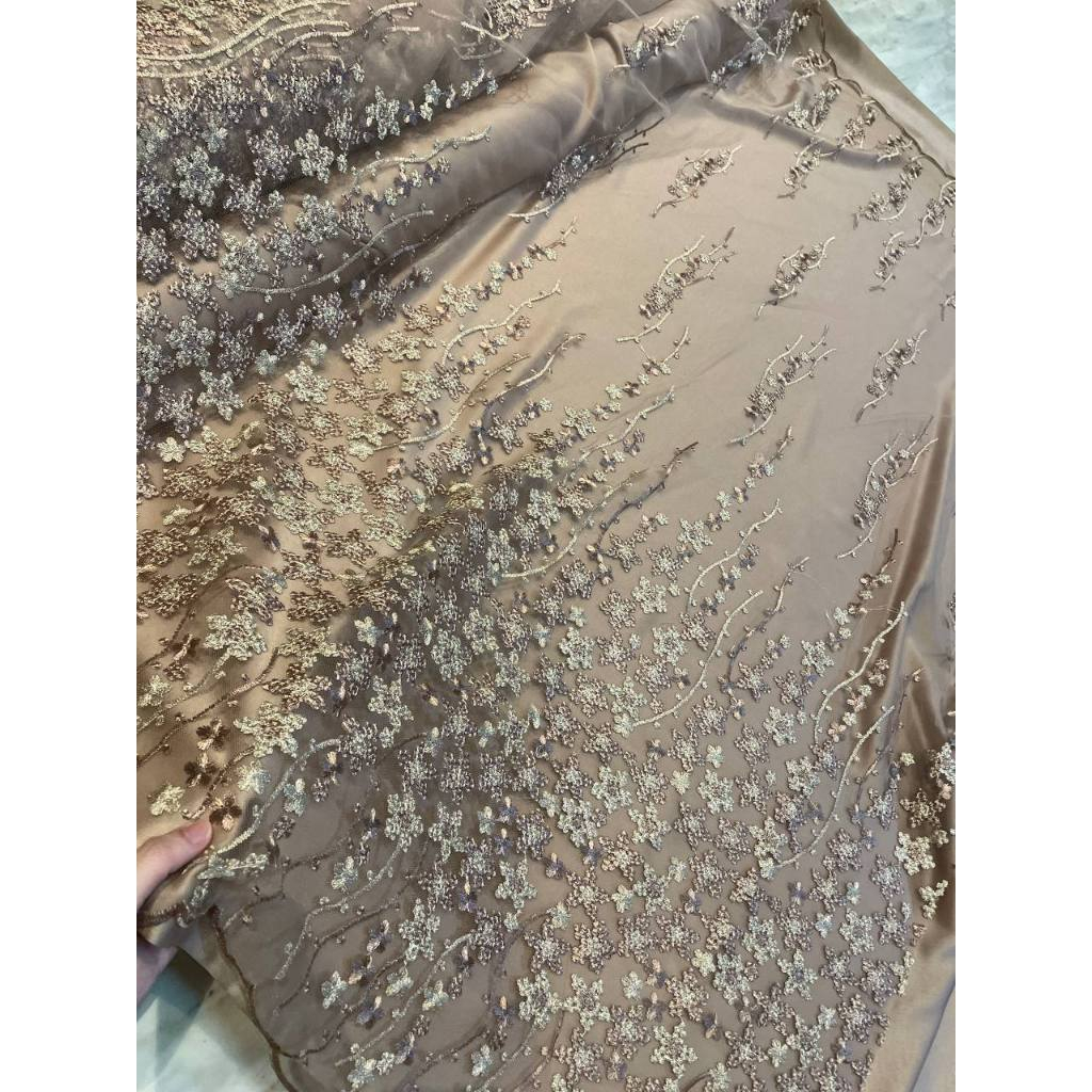 Jual Kain Brokat Tile Embroidery 2 Tone Mewah Daisy Series Harga ...