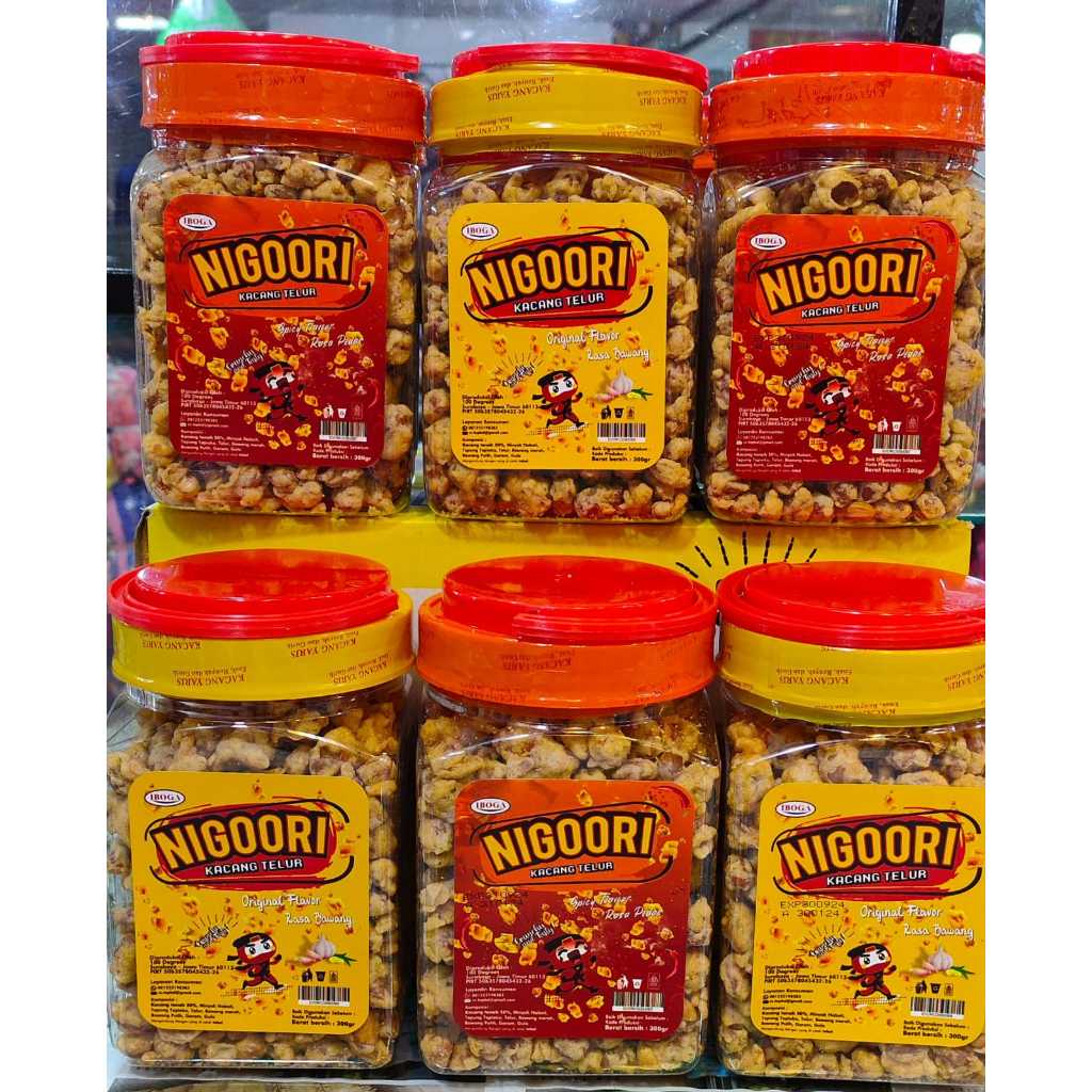 Jual NIGOORI Kacang Telur - 1 Dus isi 6 Toples - Rasa Bawang & Pedas - twokeysstore | Shopee ...