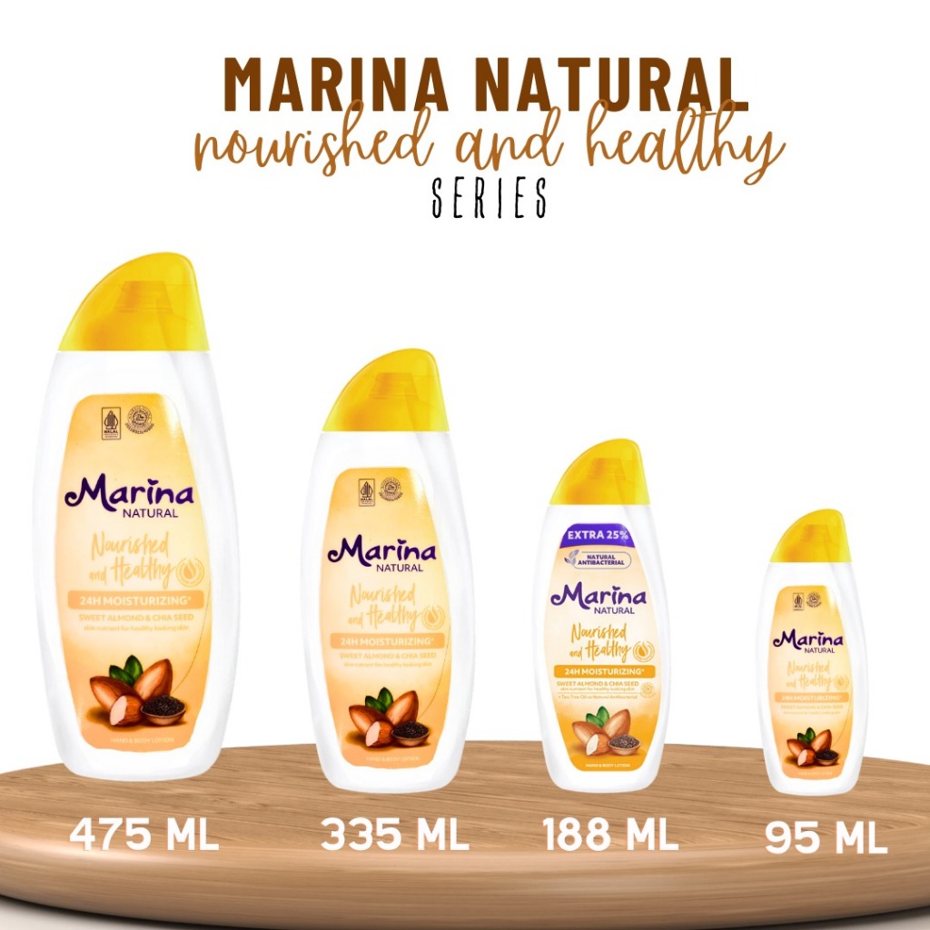 Jual Marina Natural Hand and Body Lotion Nourish & Healthy All Series | Shopee Indonesia