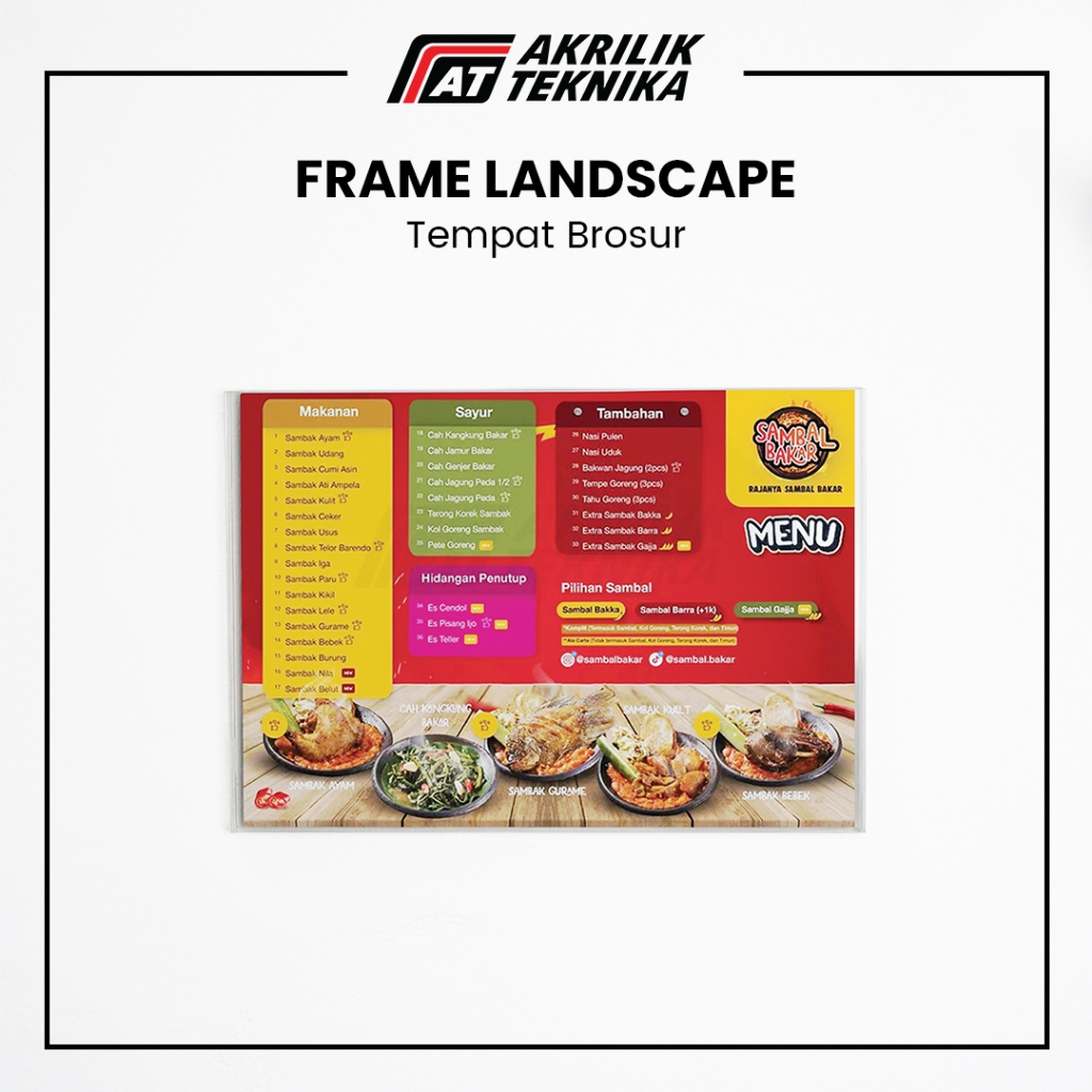 Jual Akrilik Tempat Brosur Tempel Sign Holder Qris Barcode Menu Wall ...
