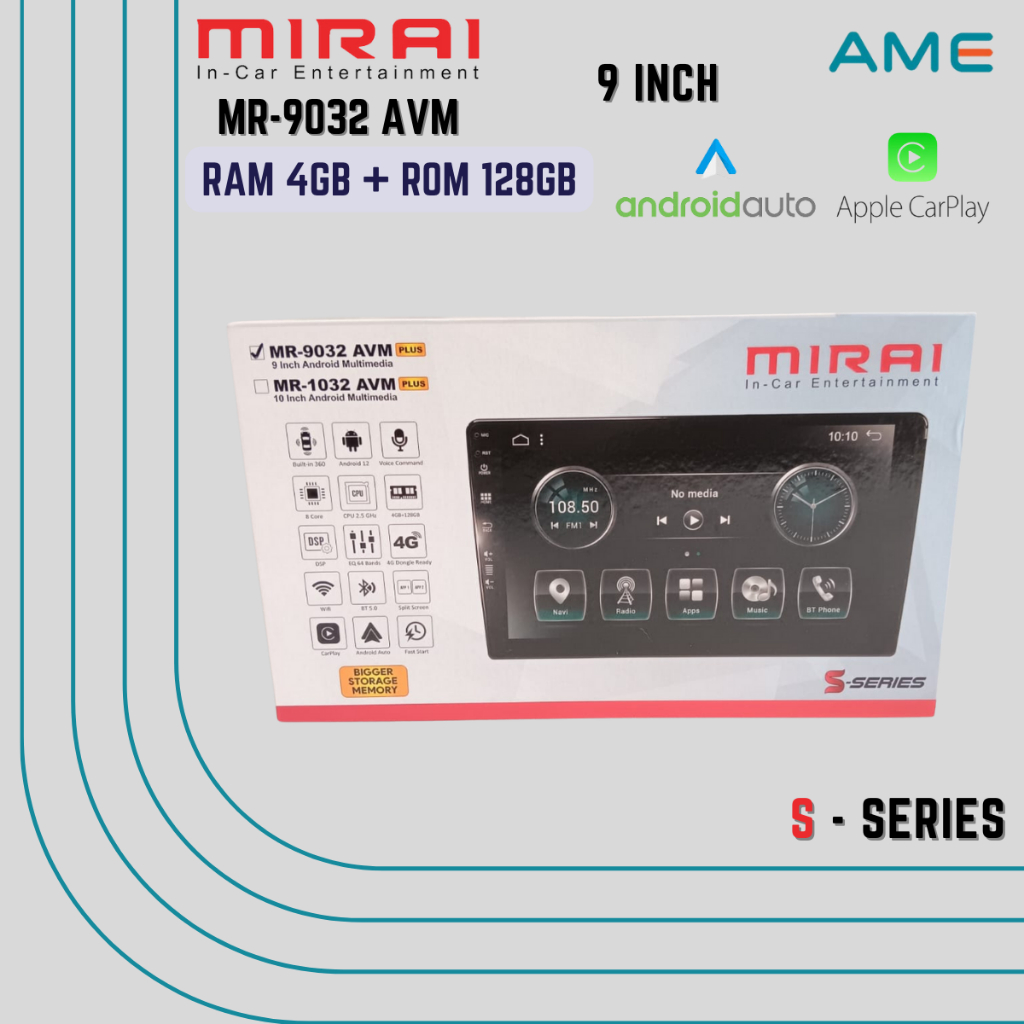 Jual Head Unit Android Mirai S-Series MR-9032 AVM 9 Inch Ram 4GB Rom 128GB - Headunit MIRAI MR ...