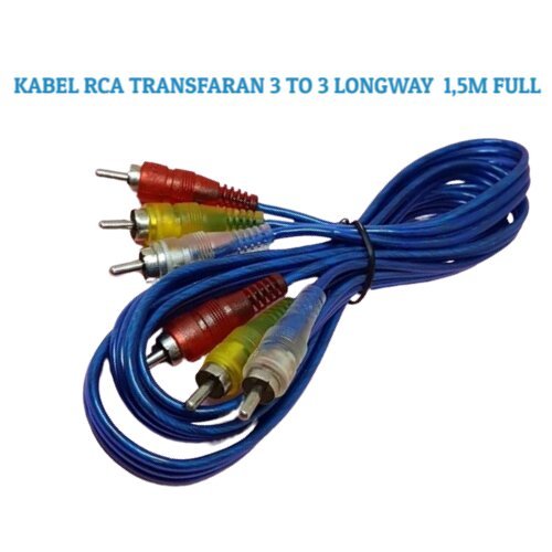 Jual KABEL RCA TRANSFARAN 3 TO 3 LONGWAY 1,5M FULL | Shopee Indonesia