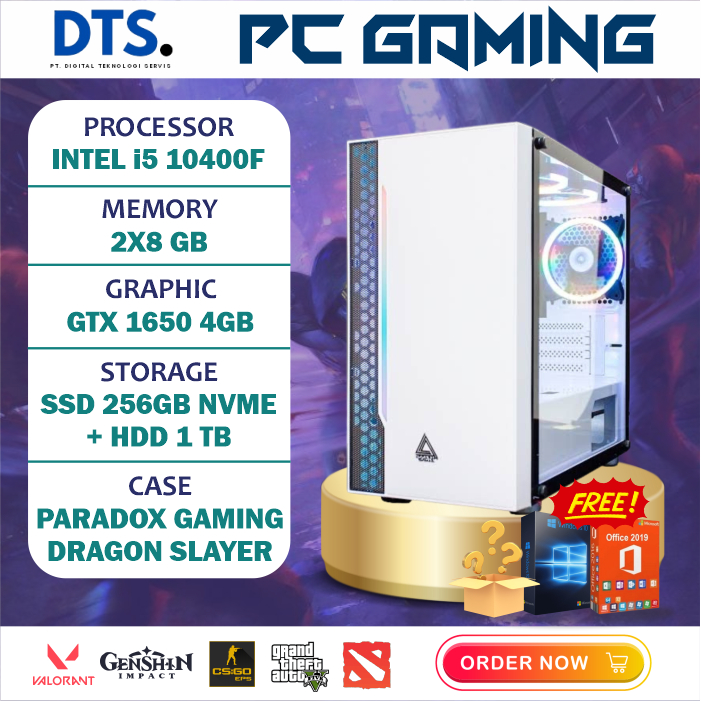 Jual PC Gaming | i5 10400F | GTX 1650 4GB | NVME | HDD | RAM 16GB | Shopee Indonesia