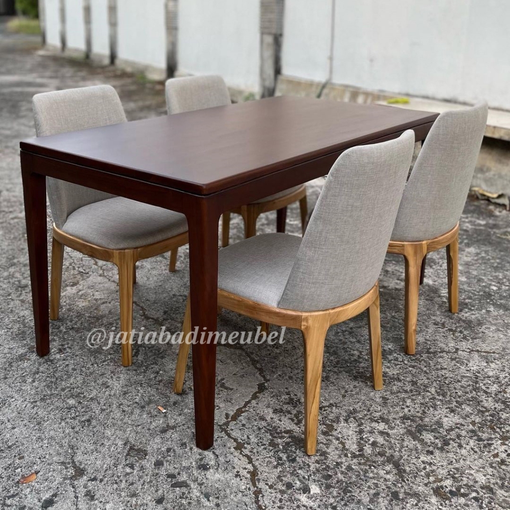 Jual Dining Table Set Meja Makan Minimalis Jati, Meja Kursi Makan ...