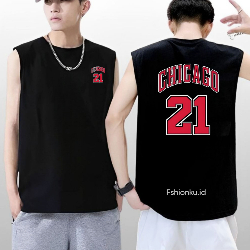 Jual Singlet Chicago 21 Depan Belakang Pria - Singlet Gym Dewasa - Kaos ...