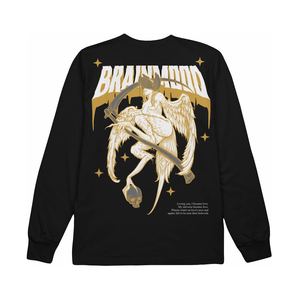 Jual Brainmood Kaos T-Shirt Long Sleeve Astaroth Black Alter Skull ...