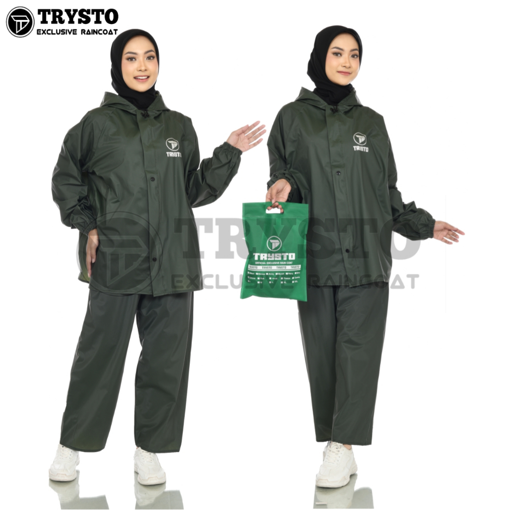 Jual Jas Hujan Raincoat Setelan Pria Wanita Dewasa Bahan Kuat Tebal Elastis Anti Rembes Original ...