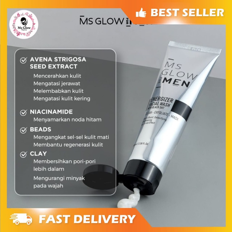 Jual Facial Wash Men Ms Glow Men Cuci Muka Men Sabun Muka Energizer ...