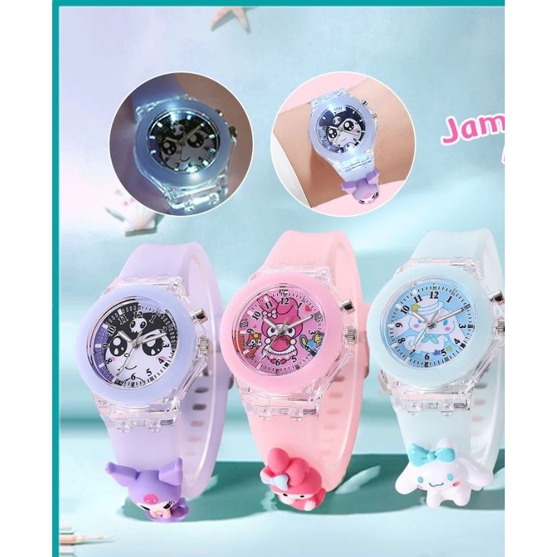 Jual Jam Tangan Anak dengan lampu analog LED impor sanrio My Melody ...