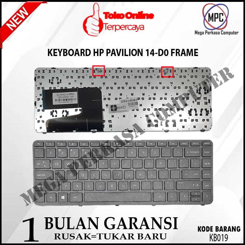 Jual Keyboard Laptop Notebook HP 14 - R019TU HP-14-D0 Hitam frame ...