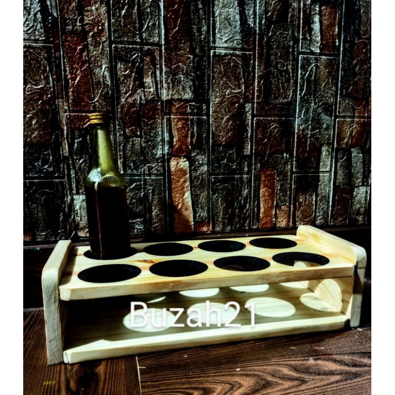 Jual rak botol kayu jati Belanda lubang 8 bisa cod | Shopee Indonesia