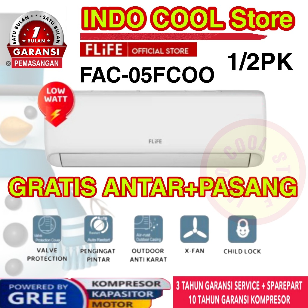 Jual Ac Flife Split 1/2 PK FAC-05FC00 Low Watt Series | Shopee Indonesia