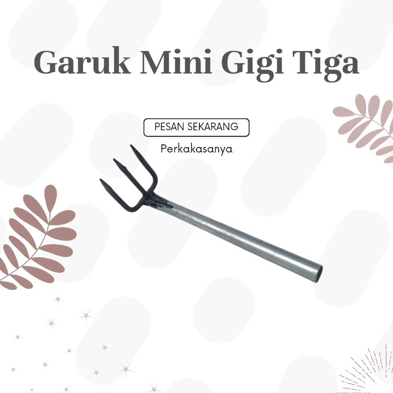 Jual GARUK MINI GIGI TIGA GAGANG BESI / GARUK SAMPAH / GARUK RUMPUT ...