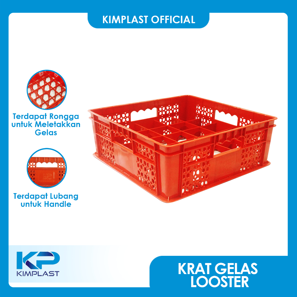 Jual KIMPLAST Krat Gelas Looster/ Krat Plastik/ Keranjang Gelas/ Krat ...