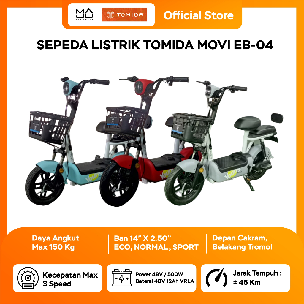 Jual Sepeda Listrik TOMIDA Movi EB04 - Garansi Resmi | Shopee Indonesia