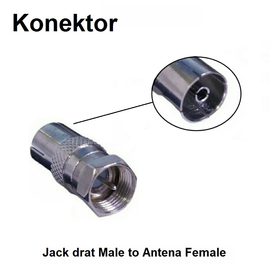 Jual Konektor Antena TV - Jack drat Male to Jack Antena Female | Shopee ...