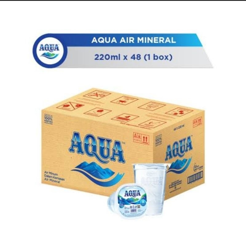 Jual aqua gelas 1 dus isi 48 pcs air minum gelas | Shopee Indonesia
