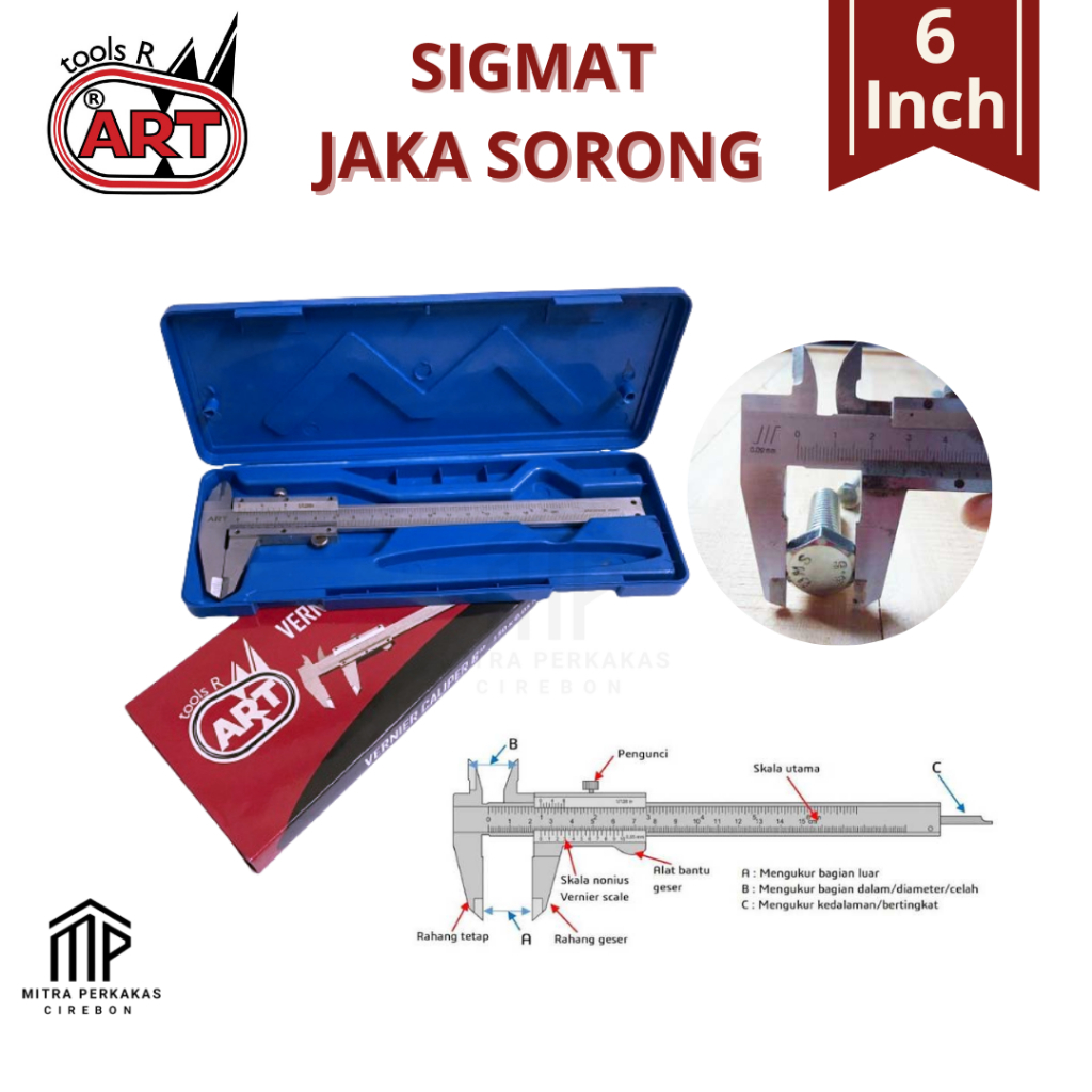 Jual Sigmat 6 inch / ART Vernier Caliper jangka Sorong 150 X 0,05mm | Shopee Indonesia