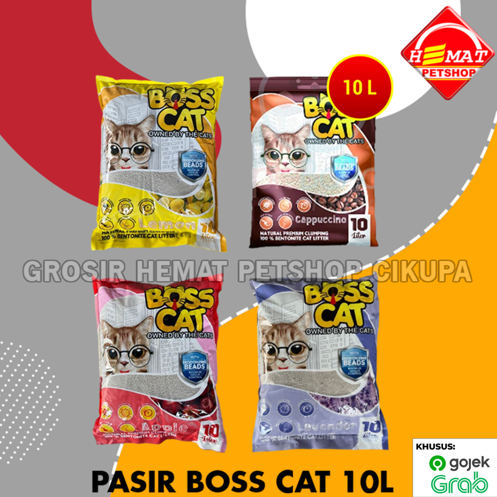Jual GOSEND Pasir Kucing Boss Cat Gumpal Wangi 10 Liter | Shopee Indonesia