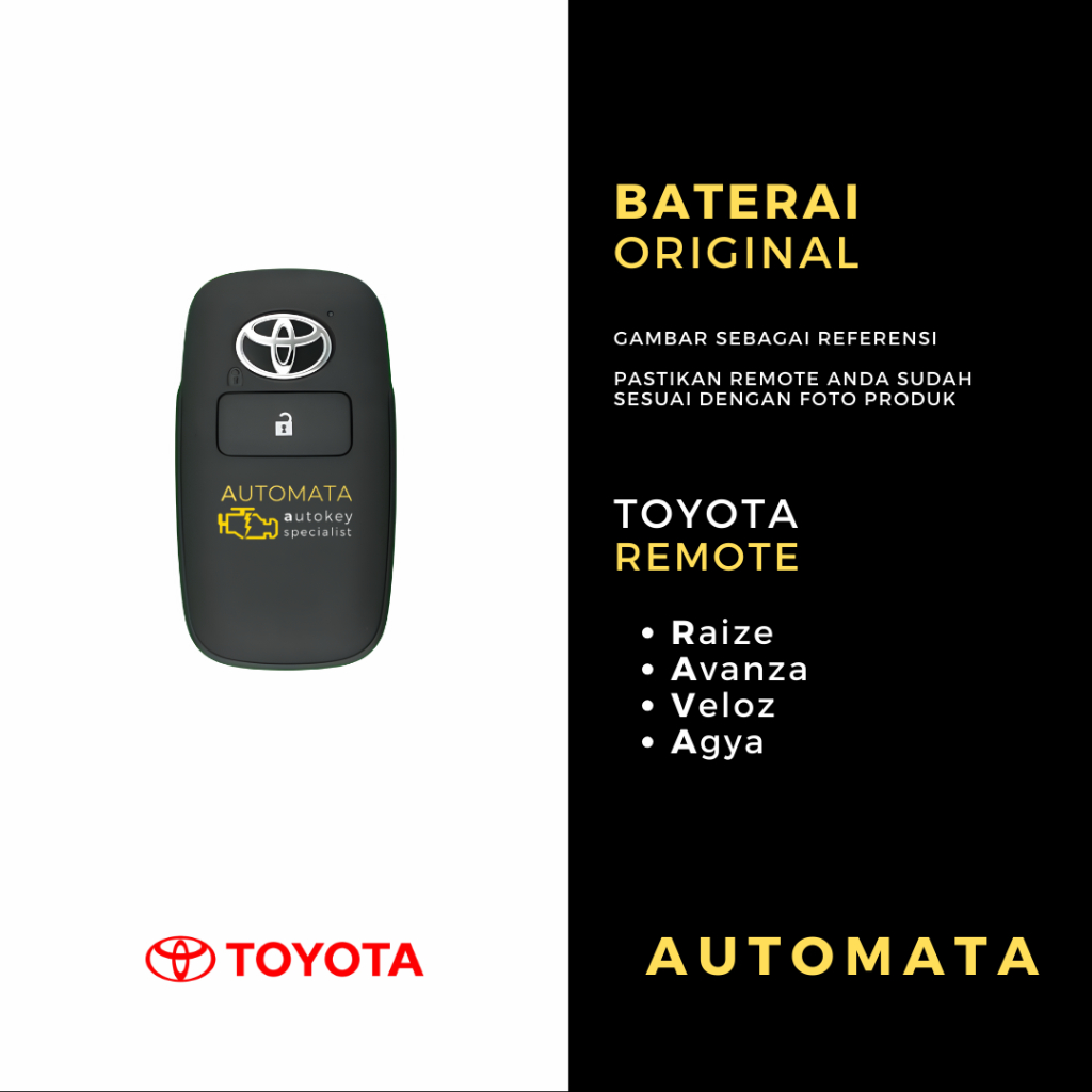 Jual baterai remote kunci keyless smartkey toyota raize veloz 2021 ...