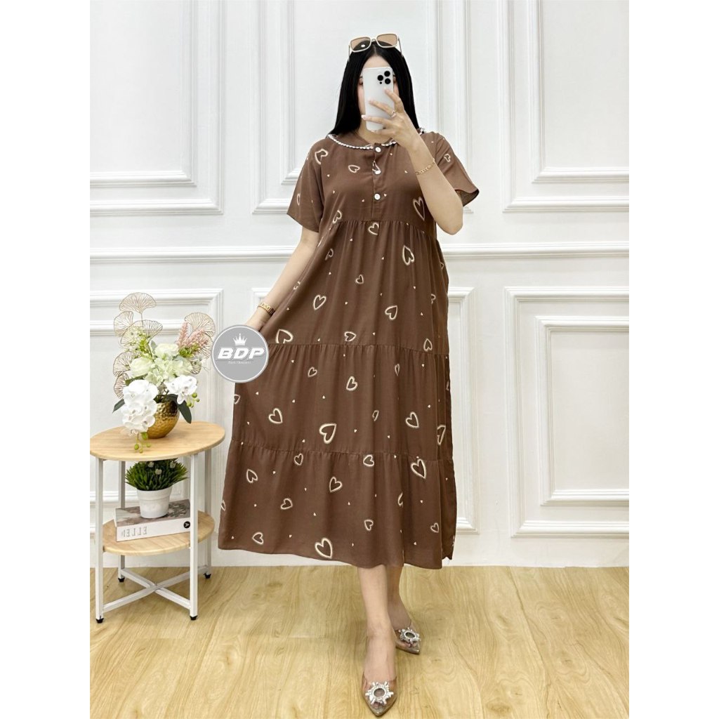 Jual Dianputri - Daster wanita Panjang Rayon Grade A Busui Resleting Depan | Daster chibi ...