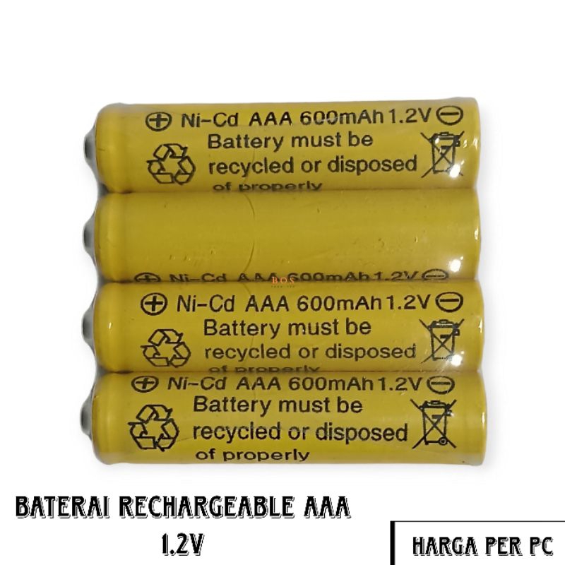 Jual BATERAI RECHARGEABLE AAA 1.2V / BATERAI CAS / BATERAI ISI ULANG ...