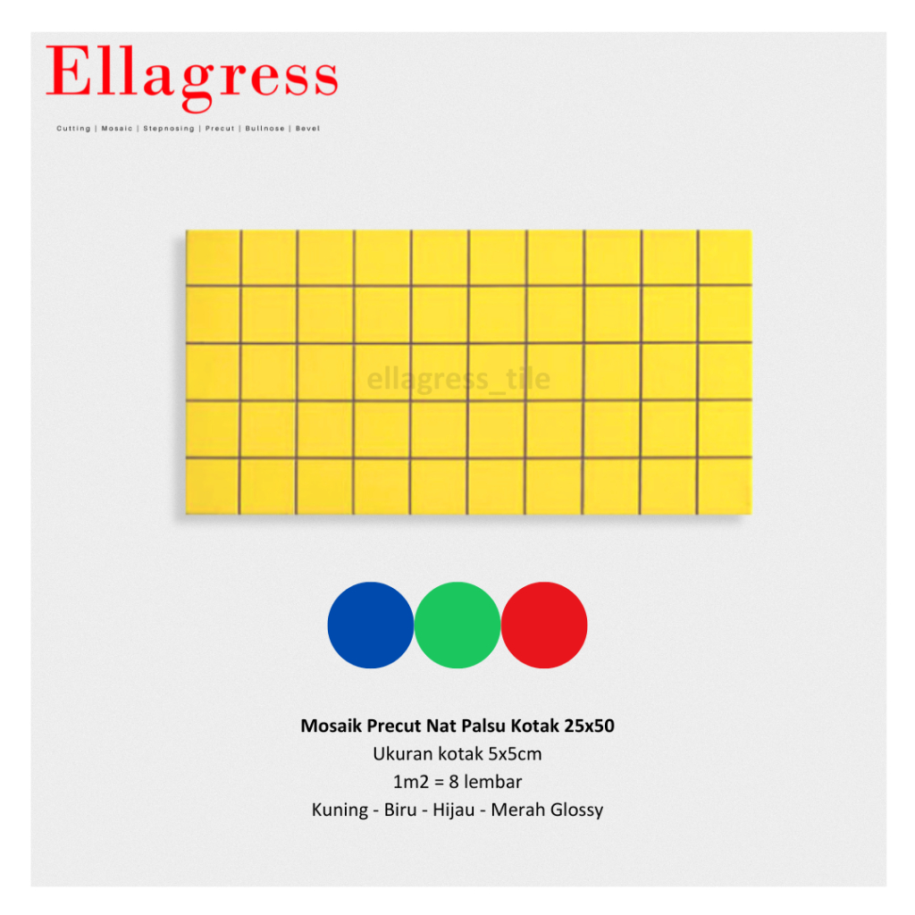 Jual Ellagress Mosaik Precut Nat Palsu Kotak Keramik 25x50 Lantai ...