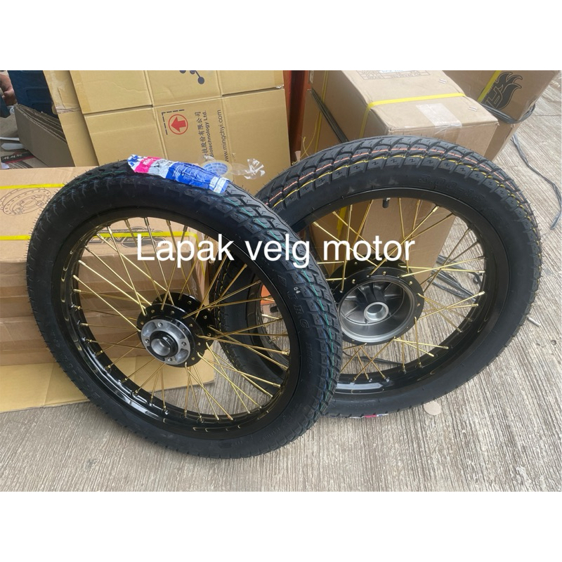 Jual velg rx King ring 18 hitam glosy plus ban NR 65 | Shopee Indonesia