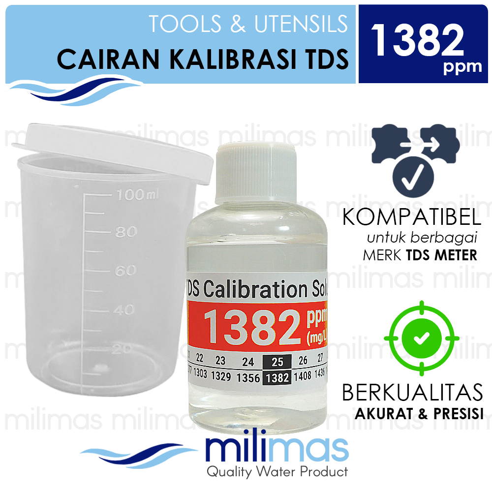 Jual MILI - Cairan Kalibrasi TDS 1382 ppm - TDS Calibration Solution Agent | Shopee Indonesia