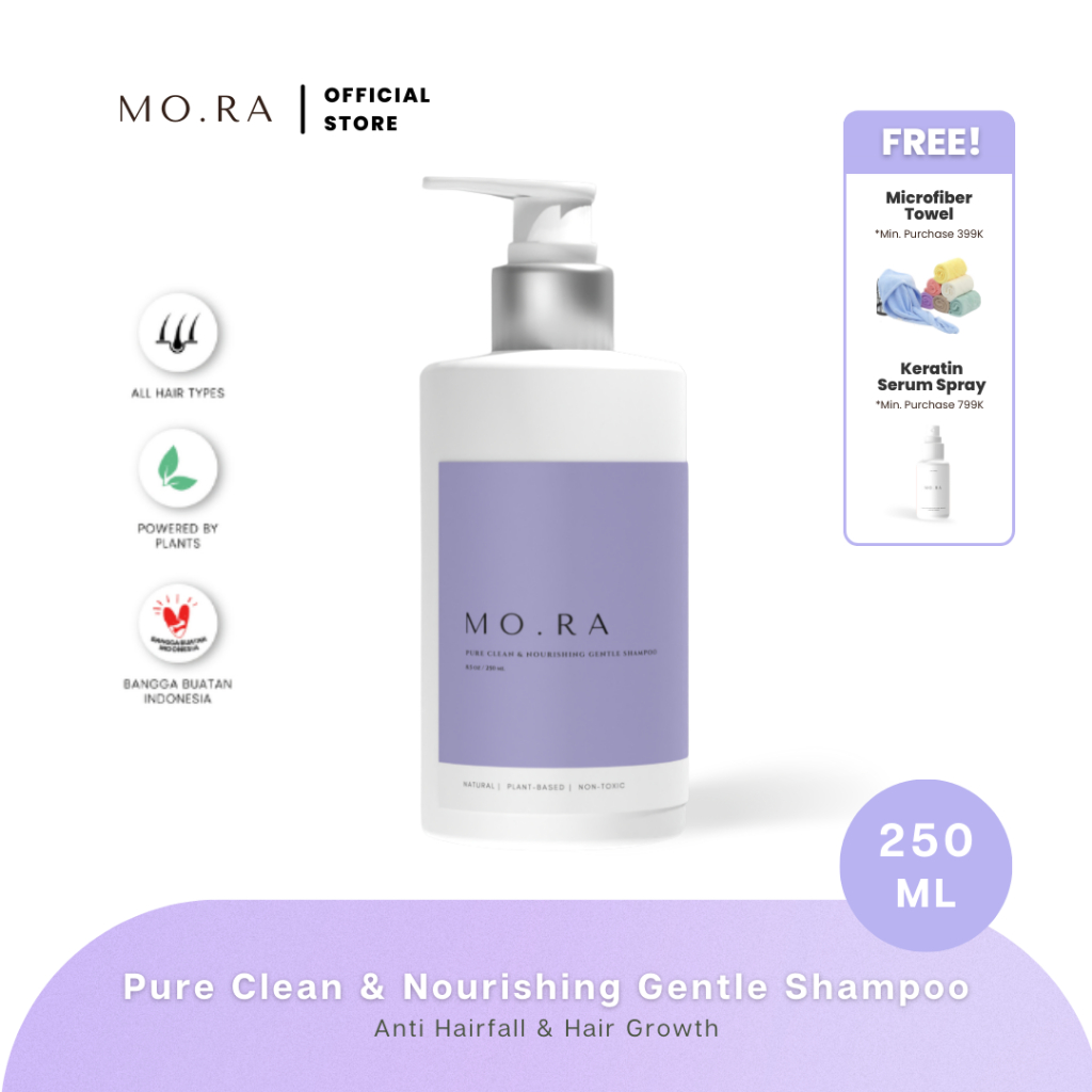 Jual MO.RA PURE CLEAN & NOURISHING GENTLE SHAMPOO / VEGAN SHAMPOO ...