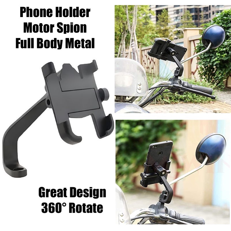 Jual Maxi Holder HP Motor Spion Full Metal Body C2 Motorcycle Holder Bahan Besi Great Build ...