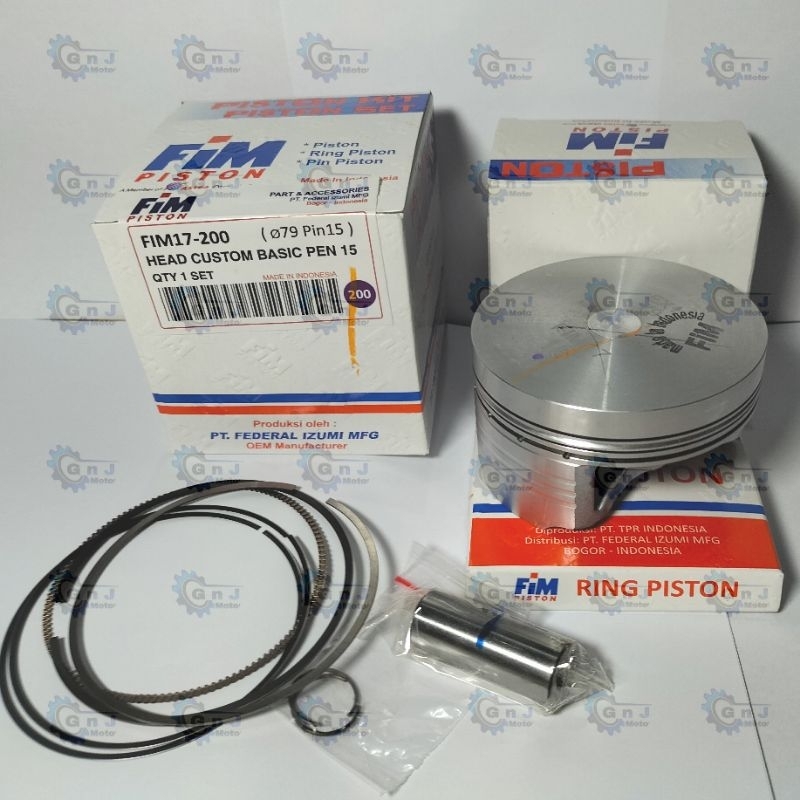 Jual Seher piston kit FIM modifikasi motor pin 15 dm 77, 78, 79 mm ...