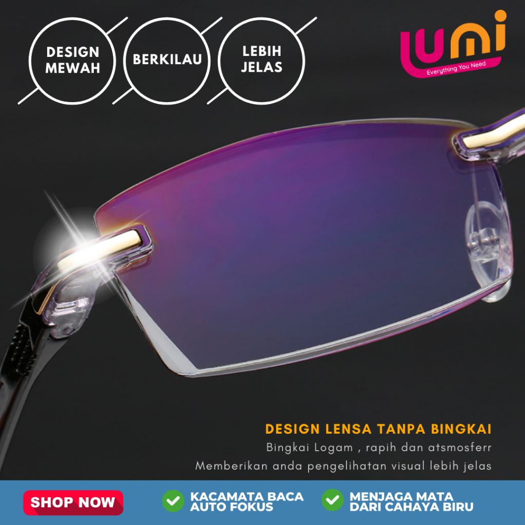 Jual Kacamata Baca Plus Auto Focus Sinar Biru Blue Ray Untuk Pria Dan Wanita 100% Original ...