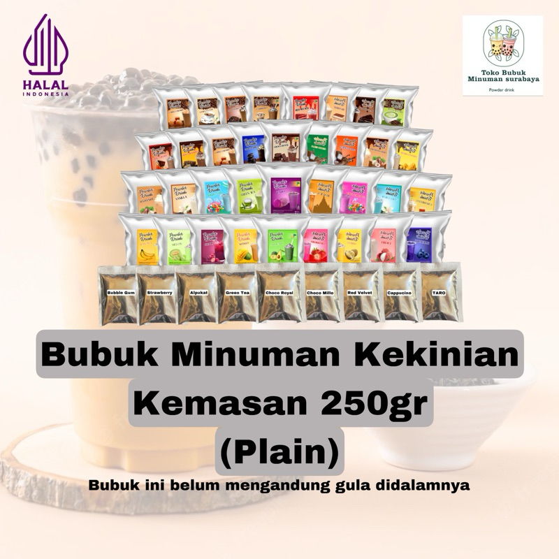 Jual Bubuk Minuman Rasa 250gr Bubuk Minuman Kekinian Bubuk Boba Powder ...