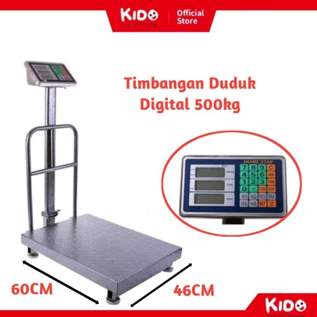 Jual Timbangan Duduk Digital Kapasitas 600KG/500kg Electrik Platform Scale 500/600KG | Shopee ...